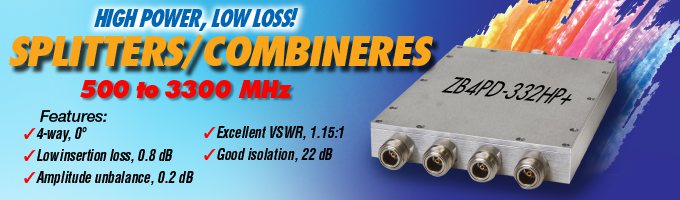 RF Power Splitters/Dividers,RF Power Combiners - 2-Way, 3-way, 4-way, 6 ...